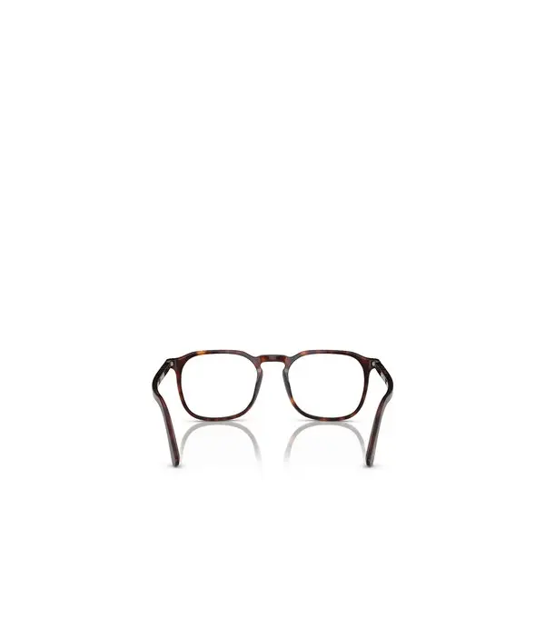 Persol Rectangular Flat Mirror Eyeglasses - Black