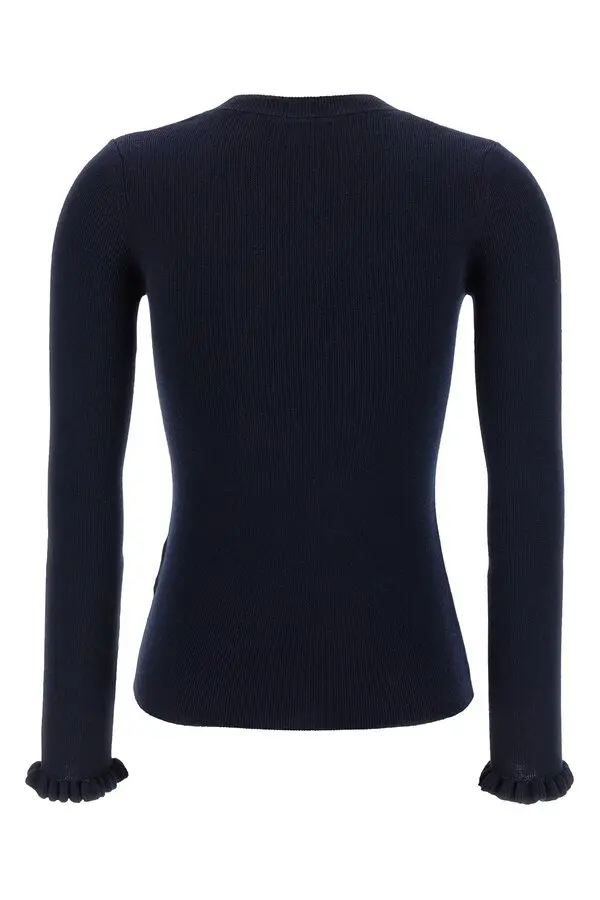 Valentino Garavani V-neck Wool Sweater With Embroidered Logo And Pockets