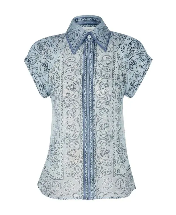 Zimmermann Matchmaker Fitted Blouse With Patch Print