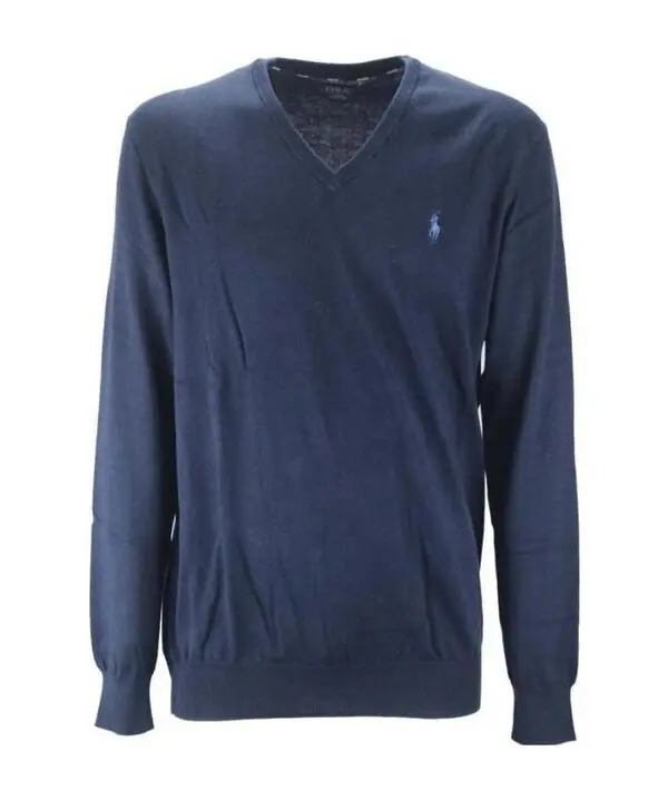 Polo Ralph Lauren V-neck Knitted Jumper With Embroidered Logo