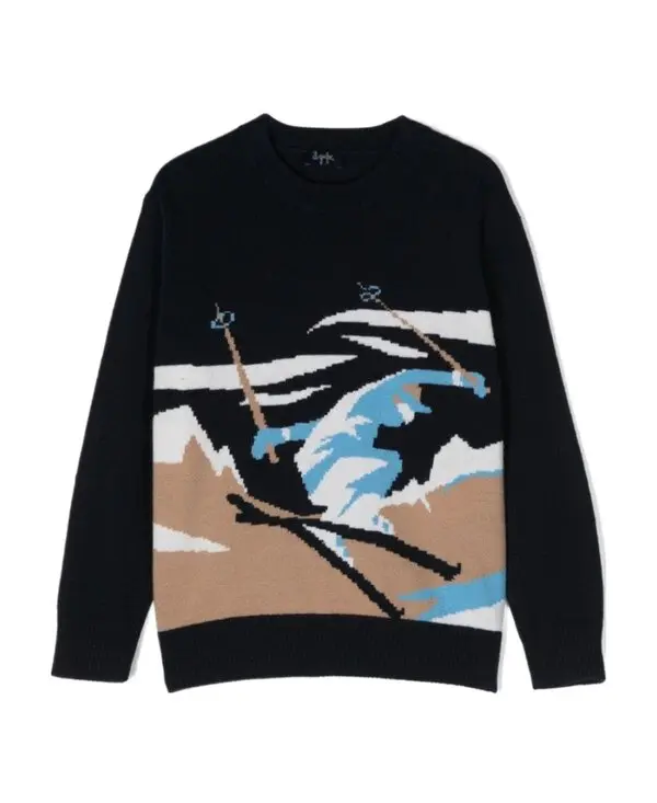 IL GUFO Long-sleeved Ski Scene Sweater