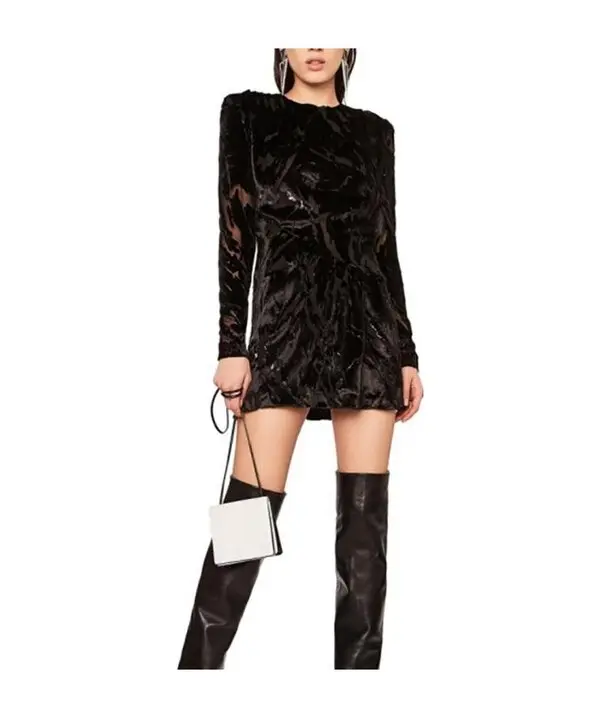 Saint Laurent One-word Collar Dress With Asymmetrical Details - Black