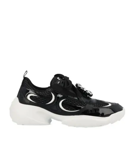 ROGER VIVIER Embellished Lace-up Sneakers - Black
