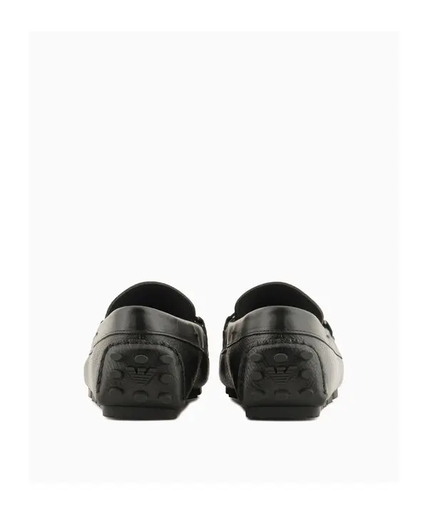 Emporio Armani Logo Plaque Slip-on Driving Loafers