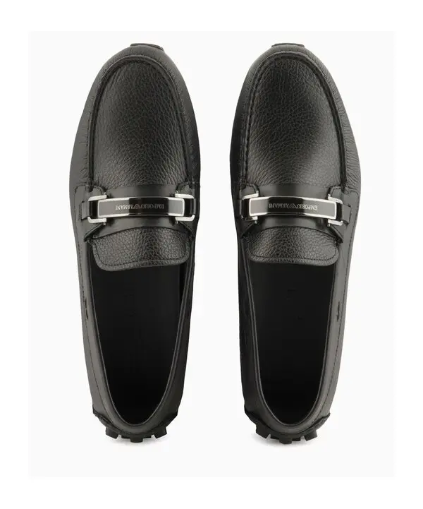 Emporio Armani Logo Plaque Slip-on Driving Loafers