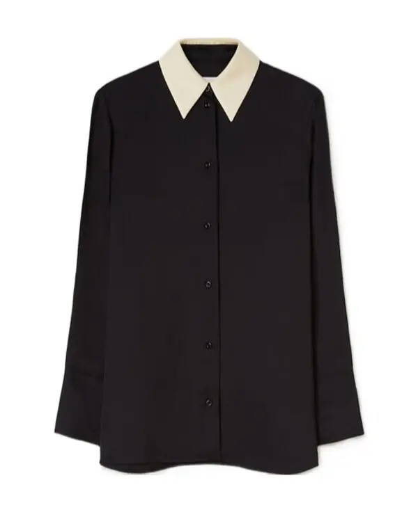 JIL SANDER Long-sleeved Buttoned Shirt With Contrast Collar