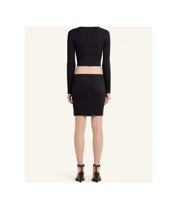 COURREGES Courrèges Ribbed Mini Skirt With Button Detail