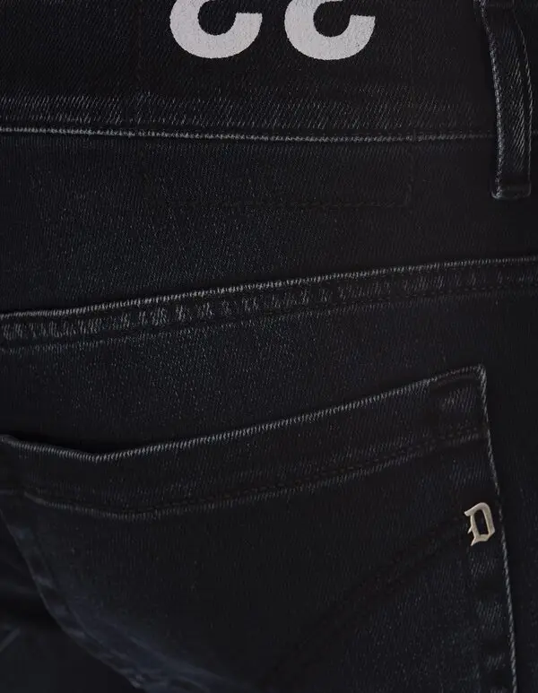 DONDUP Relaxed Fit Dark Wash Jeans - Black