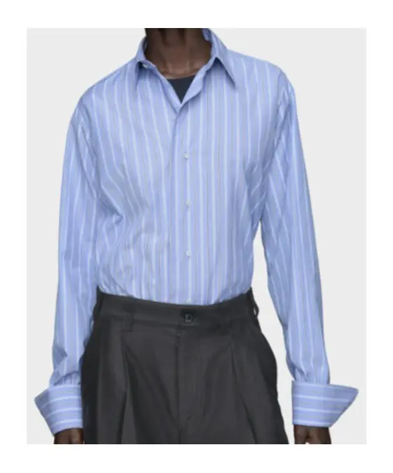 MAISON MARGIELA Striped Long-sleeve Shirt - Blue