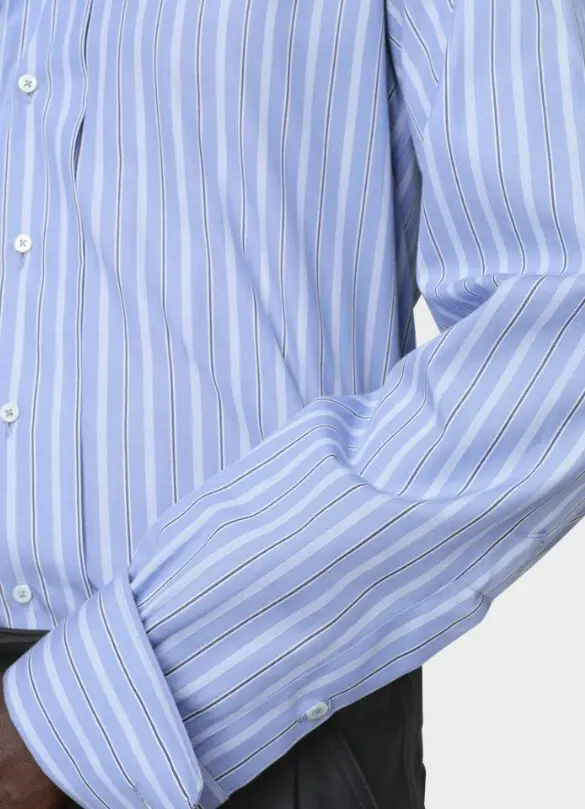 MAISON MARGIELA Striped Long-sleeve Shirt - Blue