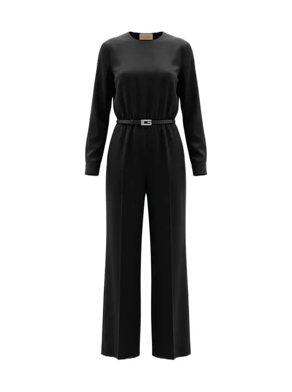 Gucci Satin Square G Belt Jumpsuit - Black