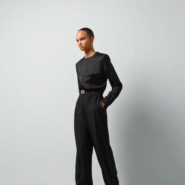 Gucci Satin Square G Belt Jumpsuit