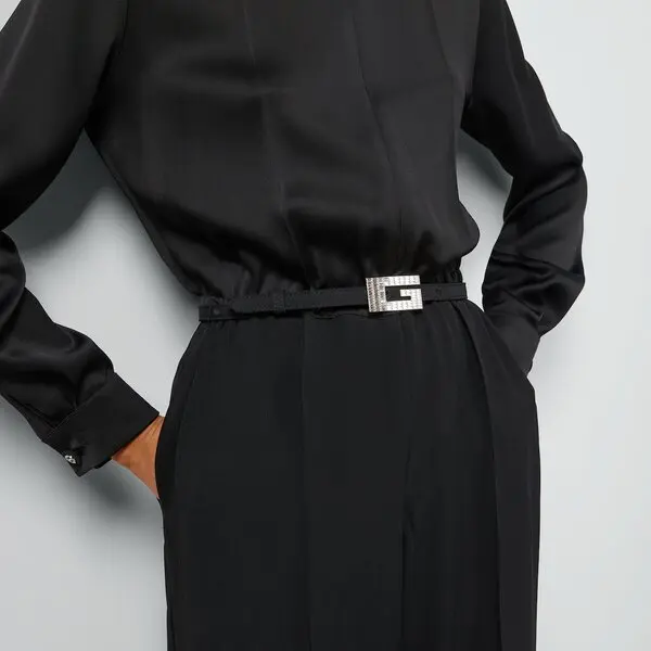 Gucci Satin Square G Belt Jumpsuit