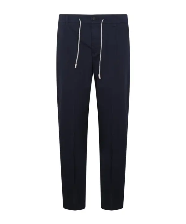 Eleventy Straight-leg Drawstring Trousers - Black
