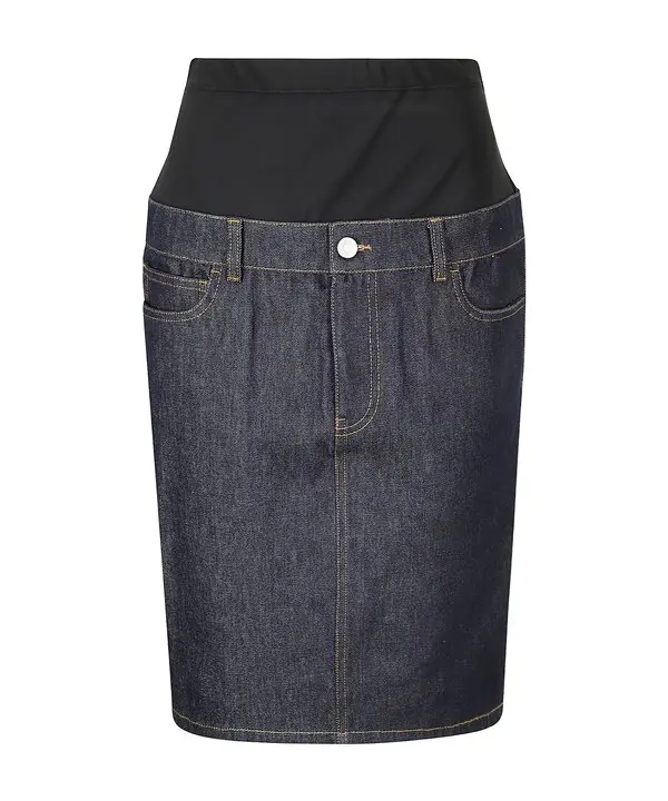 Coperni Hybrid Midi Denim Skirt - Black