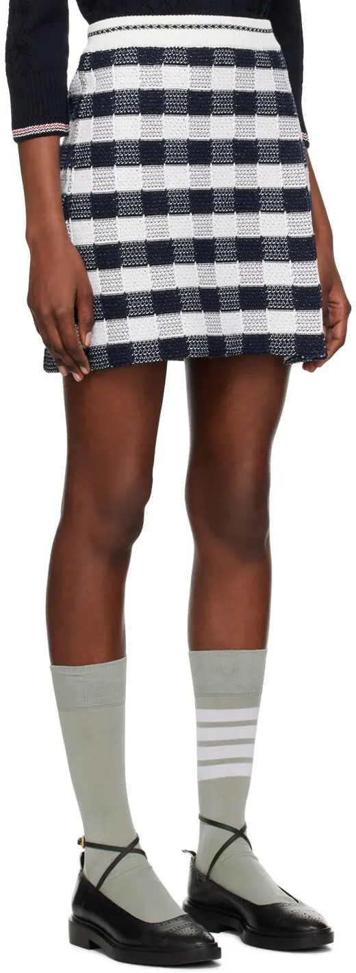 Thom Browne Gingham Check Jacquard Mini Skirt