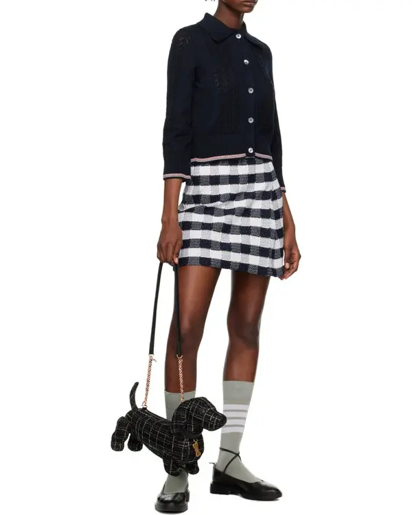 Thom Browne Gingham Check Jacquard Mini Skirt