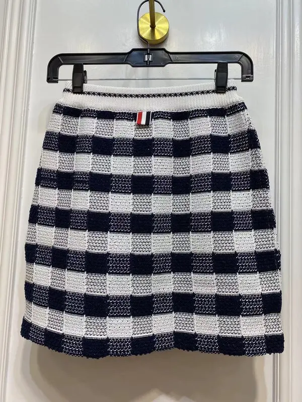 Thom Browne Gingham Check Jacquard Mini Skirt