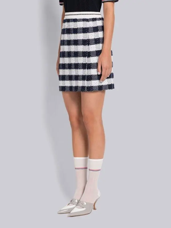 Thom Browne Gingham Check Jacquard Mini Skirt