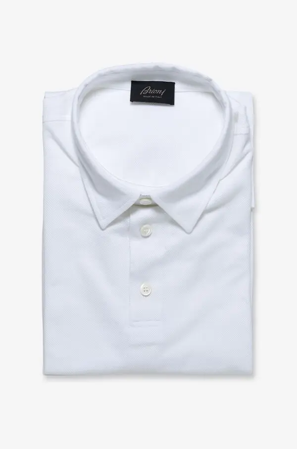 Brioni Short Sleeve Polo Shirt - White
