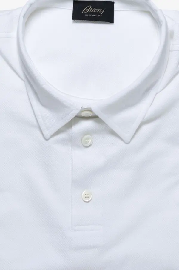 Brioni Short Sleeve Polo Shirt - White