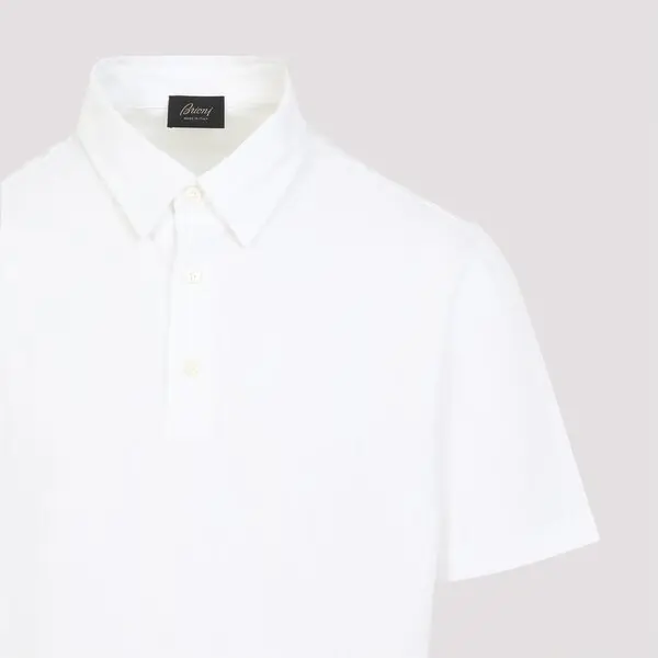Brioni Short Sleeve Polo Shirt - White
