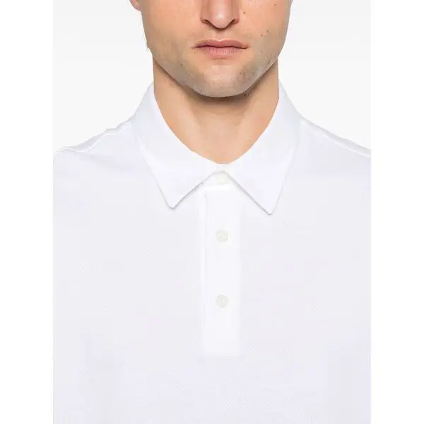Brioni Short Sleeve Polo Shirt - White