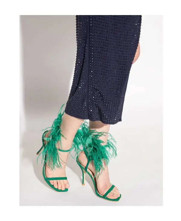 STUART WEITZMAN Feather High-heeled Sandals - Green