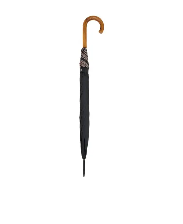 Paul Smith Striped Border Walker Umbrella - Black