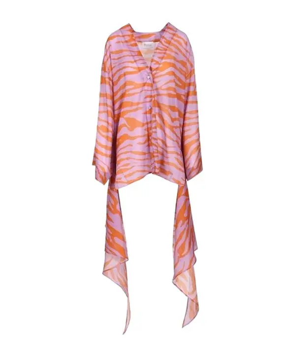 Attico Short Zebra-belt Shirt Dress - Pink