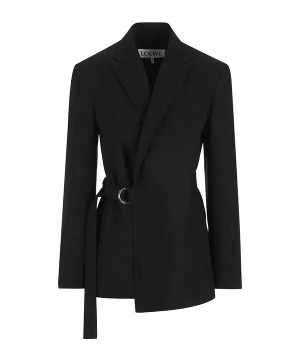 Loewe Draped Belted Jacket - Black