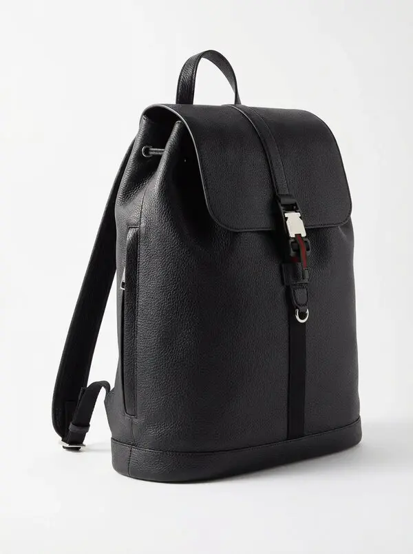 Gucci Large Backpack With Web Detail - Black