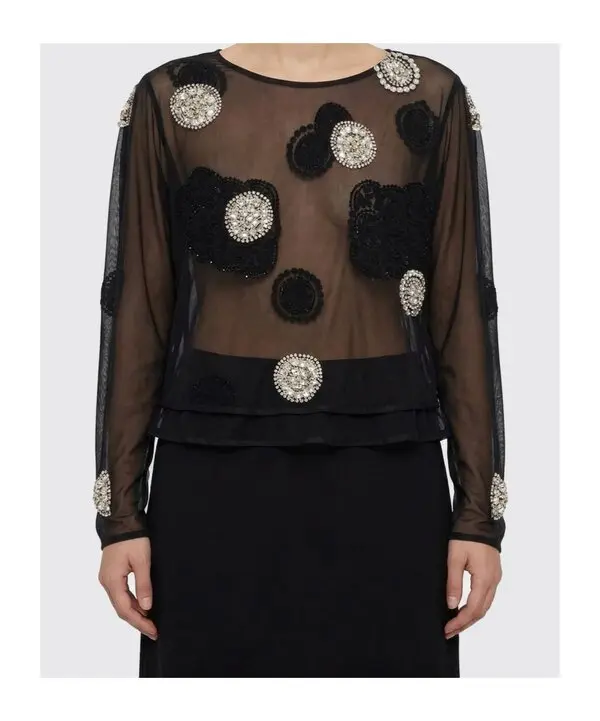 BODE Round Neck Long-sleeved Cover-up