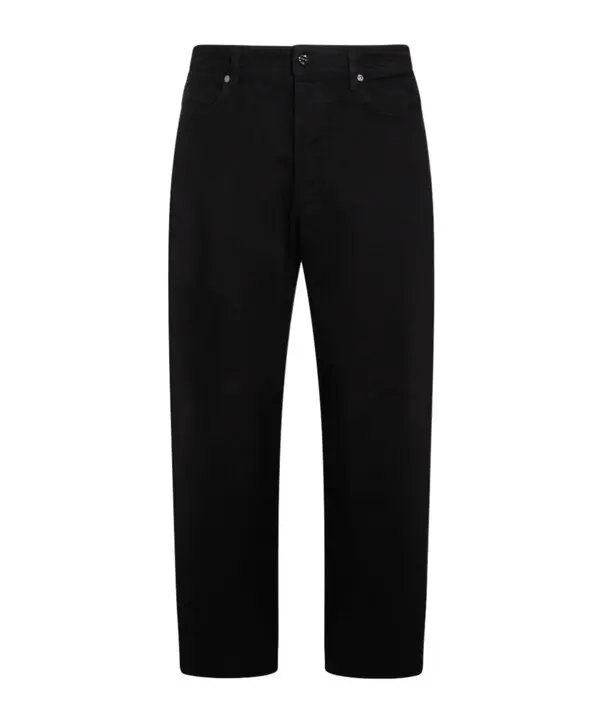 Stone Island Logo Patch Straight-leg Pants - Black
