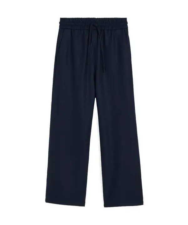 Ami Wide Elasticated Waist Trousers - Navy Blue