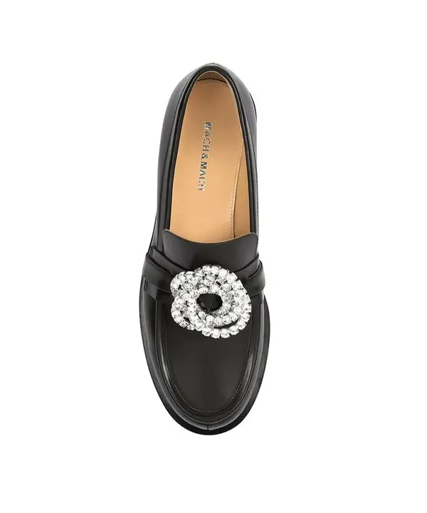 MACHMACH Mach & Mach Embellished Stacked Heel Loafers