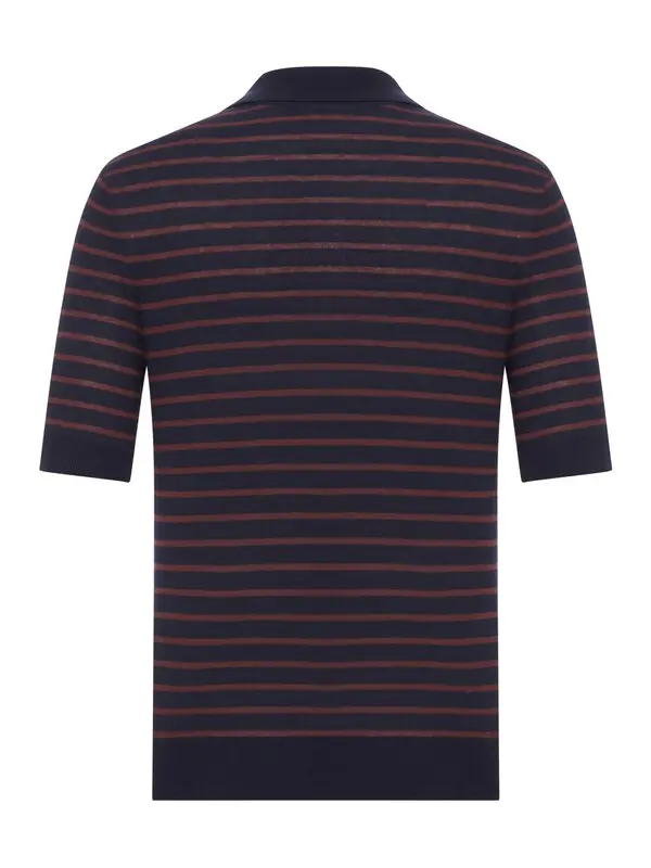 Celine Short-sleeved Polo Sweater In Fine Cotton