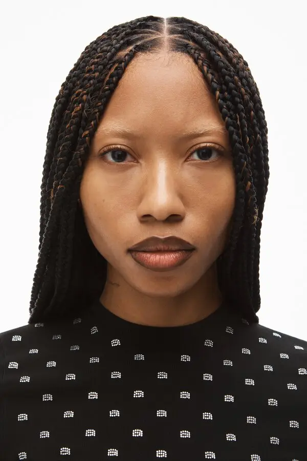 Alexander Wang Crystal-logo Cropped Top