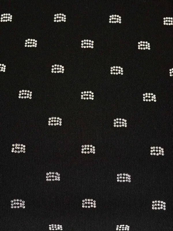 Alexander Wang Crystal-logo Cropped Top