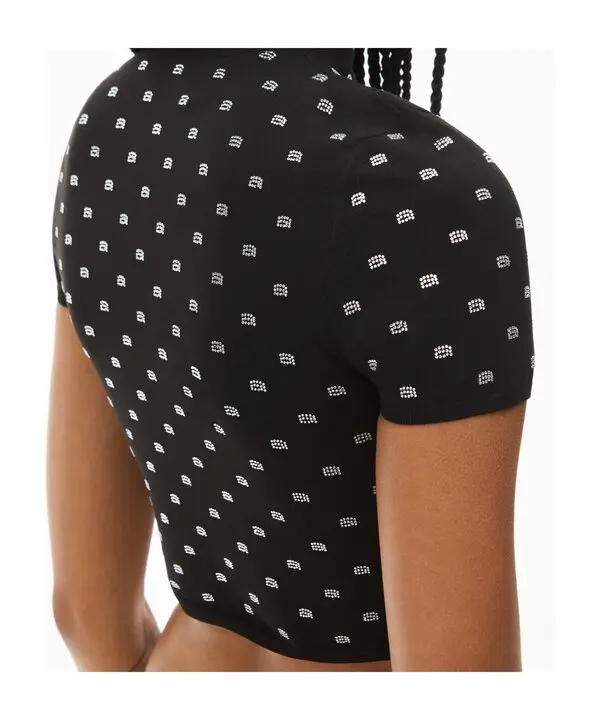 Alexander Wang Crystal-logo Cropped Top