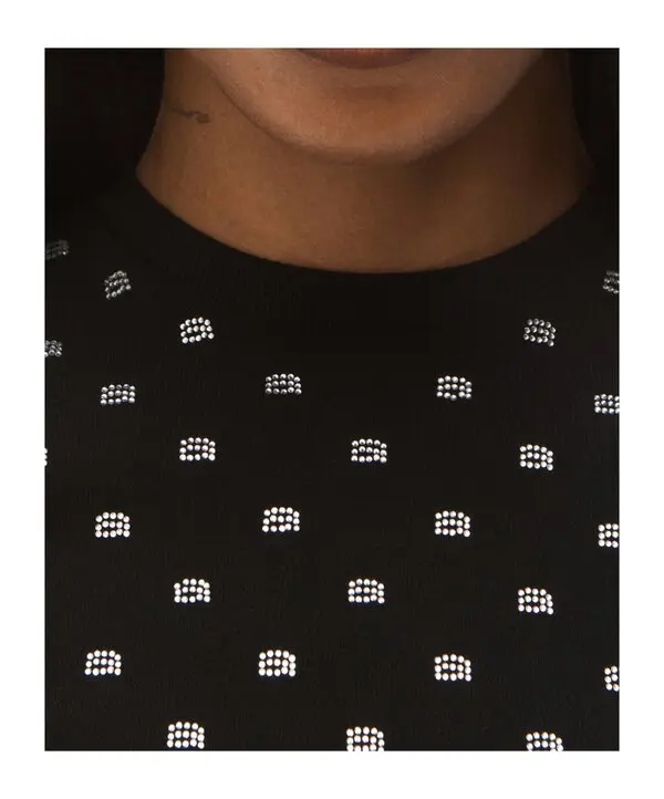 Alexander Wang Crystal-logo Cropped Top