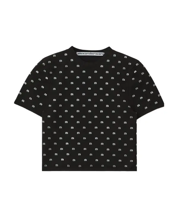 Alexander Wang Crystal-logo Cropped Top - No