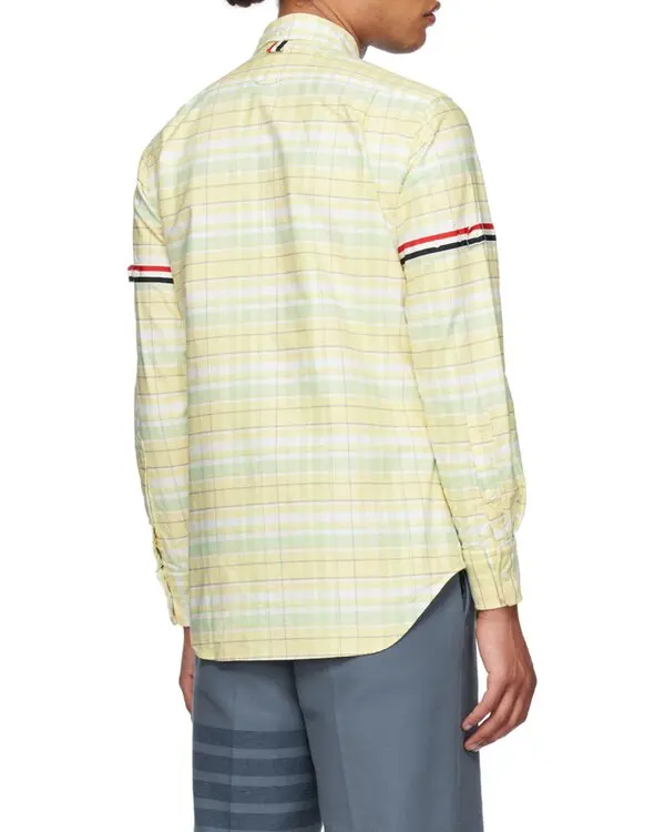 Thom Browne Rwb-stripe Check Shirt - White