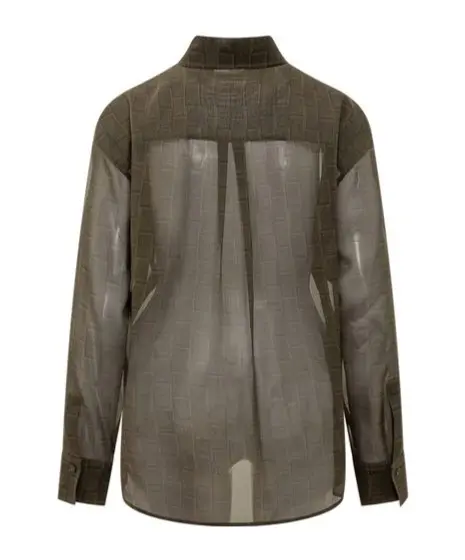 FERRAGAMO Monogrammed Semi-sheer Shirt