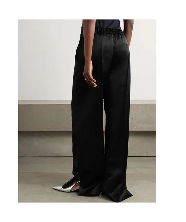 JIL SANDER Pleated Wide-leg Trousers - Black