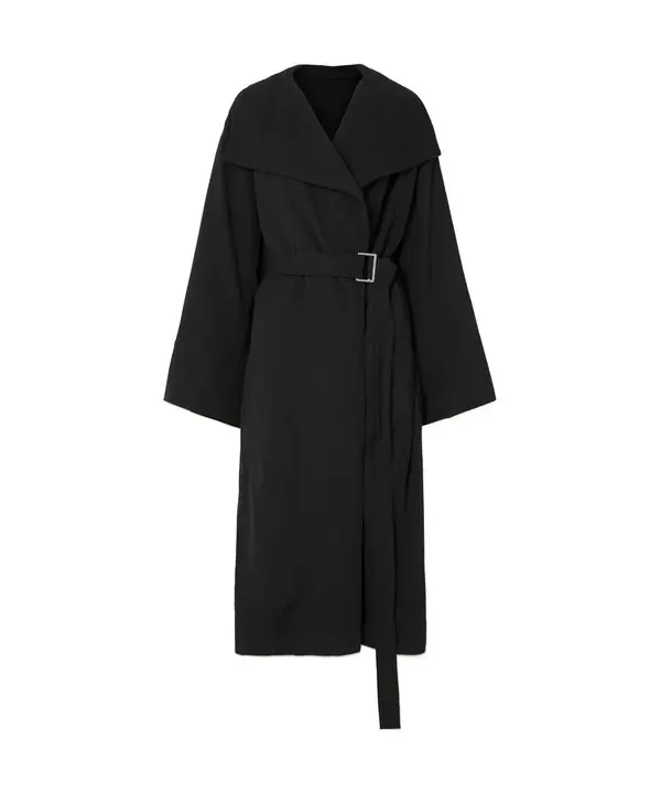 TOTEME Flowing Twill Trench Coat - Black