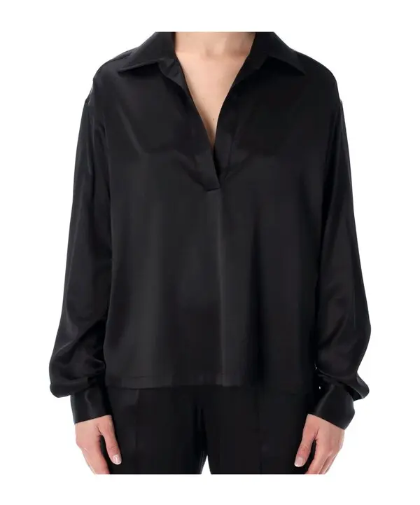 TOM FORD V-neck Long Sleeve Shirt - Black