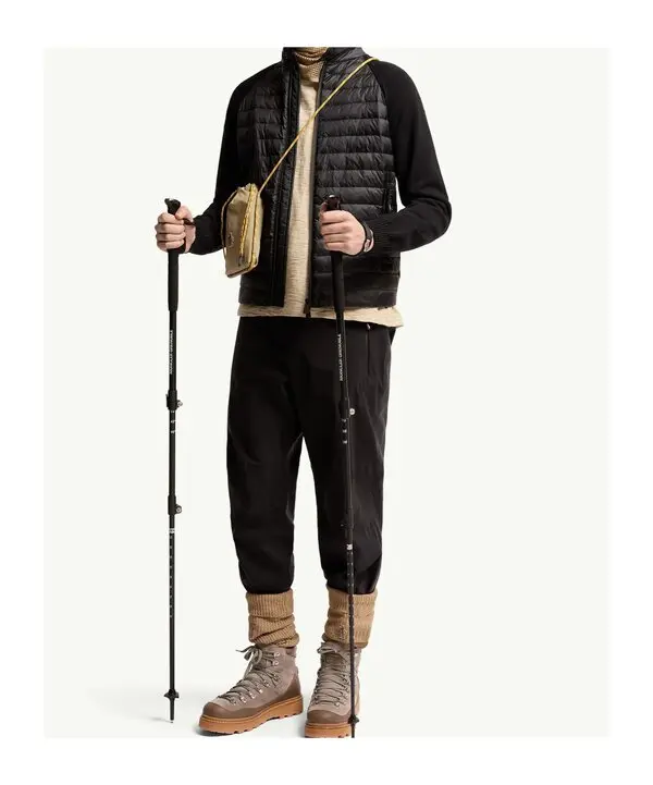 Moncler Tricot Quilted Cardigan With Zip Closure - Black