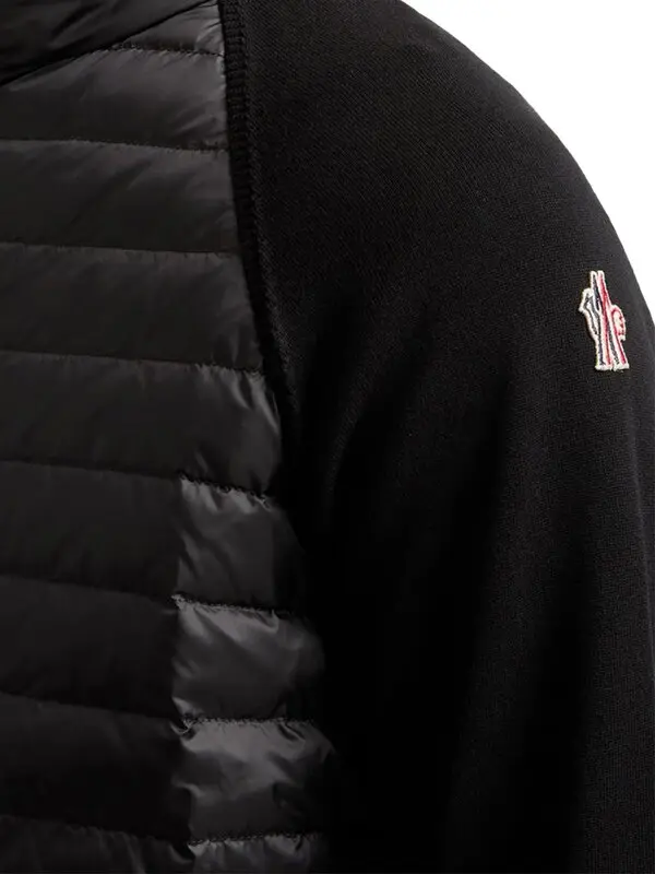 Moncler Tricot Quilted Cardigan With Zip Closure