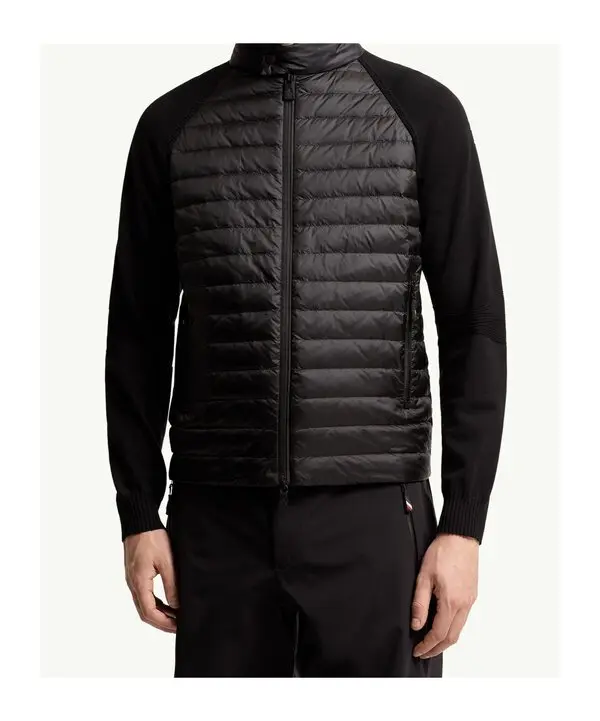 Moncler Tricot Quilted Cardigan With Zip Closure